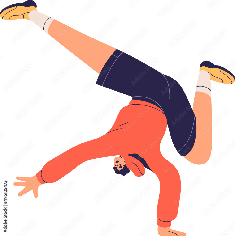 Active Guy in Free Pose Cartoon Illustration Stock Vector | Adobe Stock