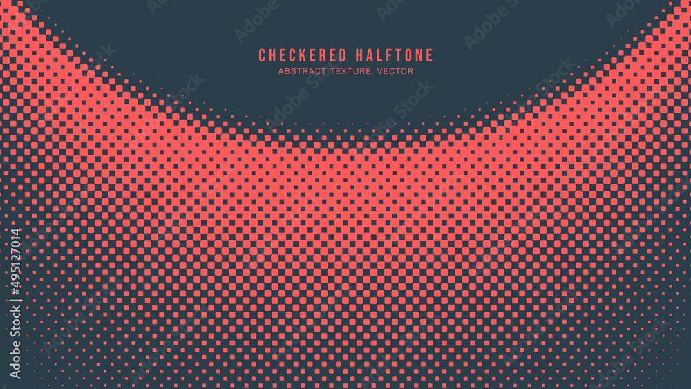 Checkered Halftone Pattern Vector Curved Semi Circle Line Border Red ...