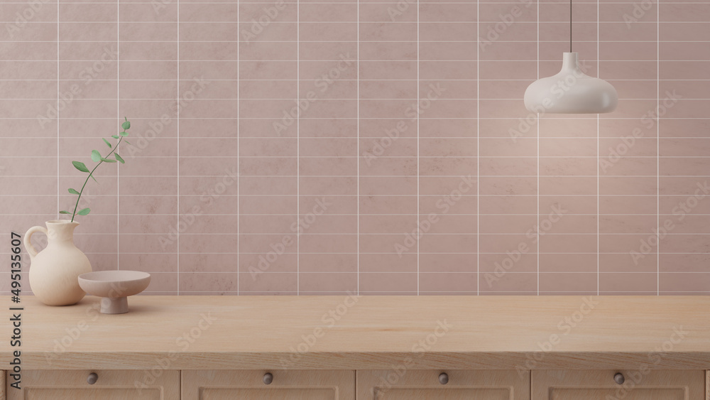 Minimal cozy counter mockup design for product presentation background ...