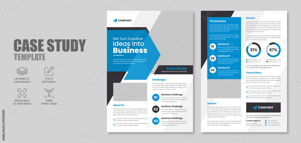 Vecteur Stock Corporate business case study flyer or annual research ...
