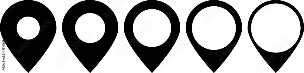 location map markers design. location pin sign. map pin location icons ...