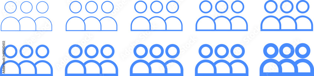 blue customer icons designs. Customer support icon. membership line ...
