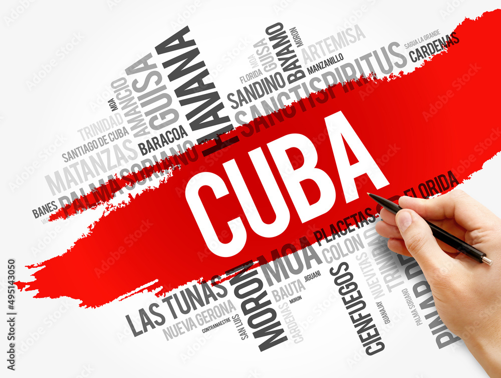 List of cities and towns in Cuba, word cloud collage, business and ...