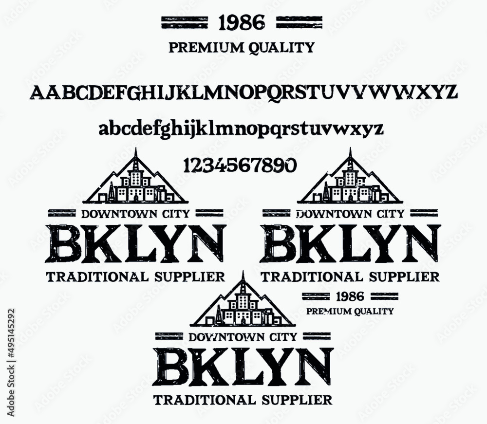 Hand drawn display typeface on light background for projects,logotypes ...