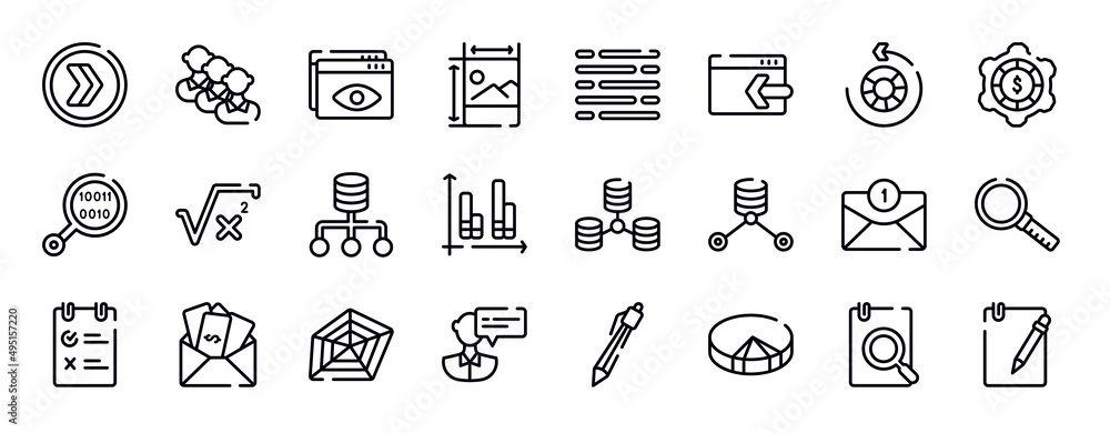 User Interface Thin Line Icons Set User Interface Outline Icons Collection Slide Right Humans
