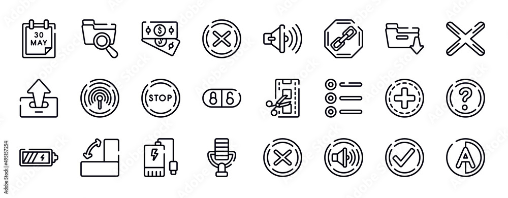 User Interface Thin Line Icons Set User Interface Outline Icons Collection Daily Calendar Day