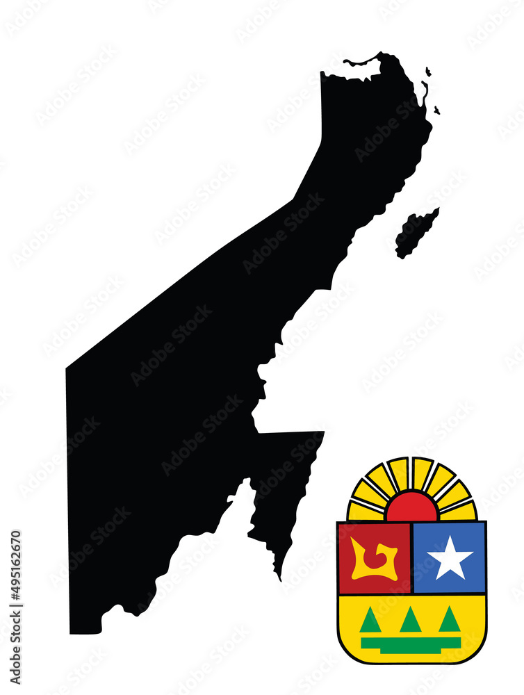 Mexico province Quintana Roo map vector silhouette illustration ...