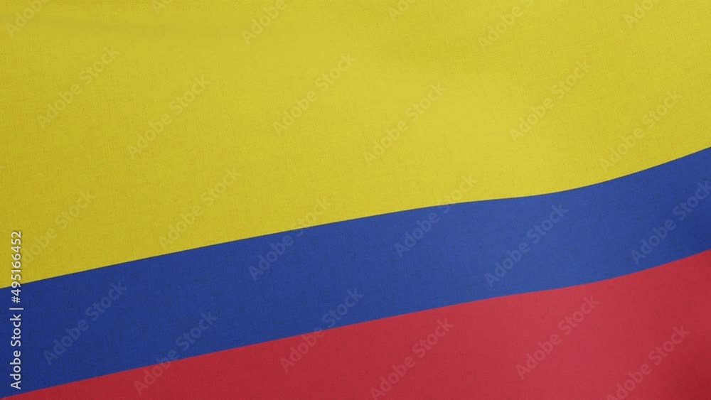 National flag of Colombia waving original size and colors 3D Render ...