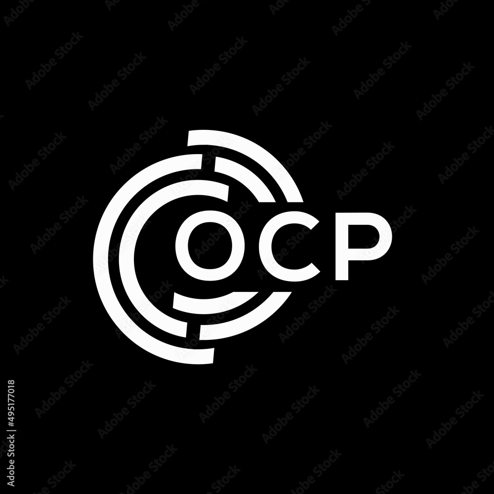 OCP letter logo design on Black background. OCP creative initials ...