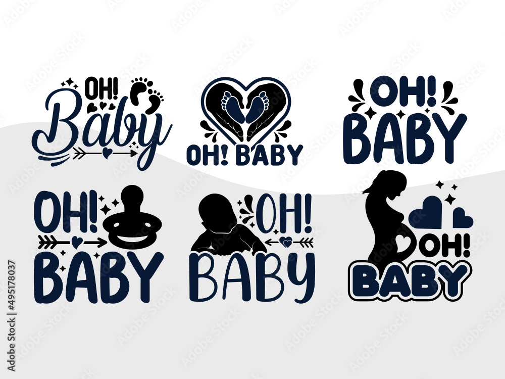 Oh Baby SVG Bundle, Newborn Svg, Lettle Boss Svg, Cute Baby Svg, Baby ...