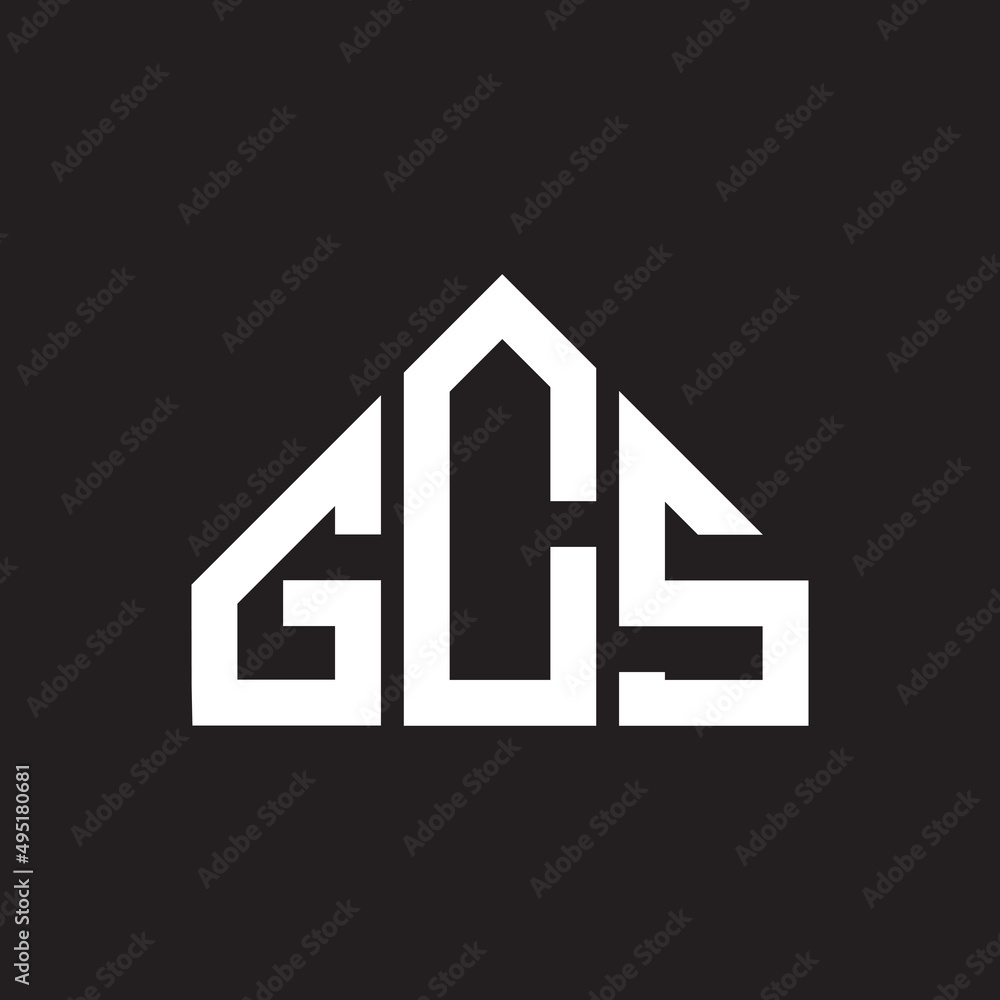 GCS letter logo design on Black background. GCS creative initials ...