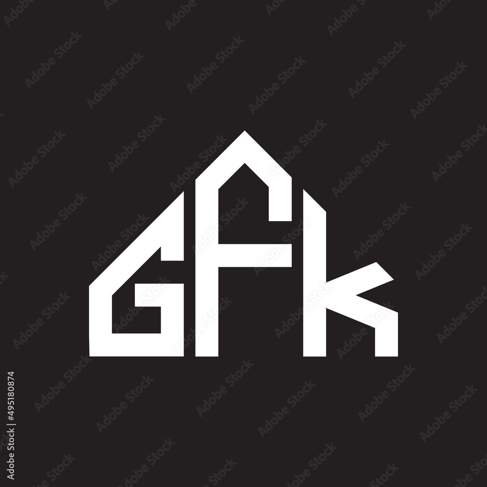 GFK letter logo design on Black background. GFK creative initials ...