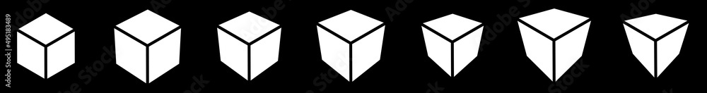 3d Cube icon, symbol illustration. Building, cargo icon. Squares cubic ...