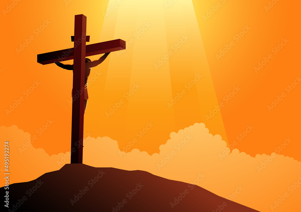 Photo & Art Print Back view of Jesus on the cross, rudall30