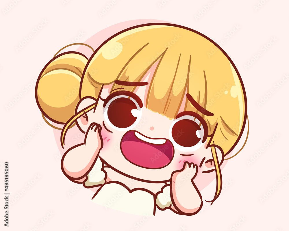 Cute Smiling Girl Cartoon