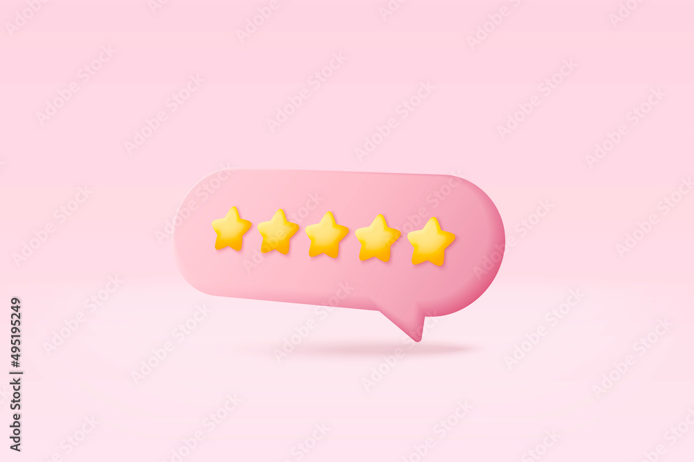 3d bubble rating five stars for best excellent services rating for ...