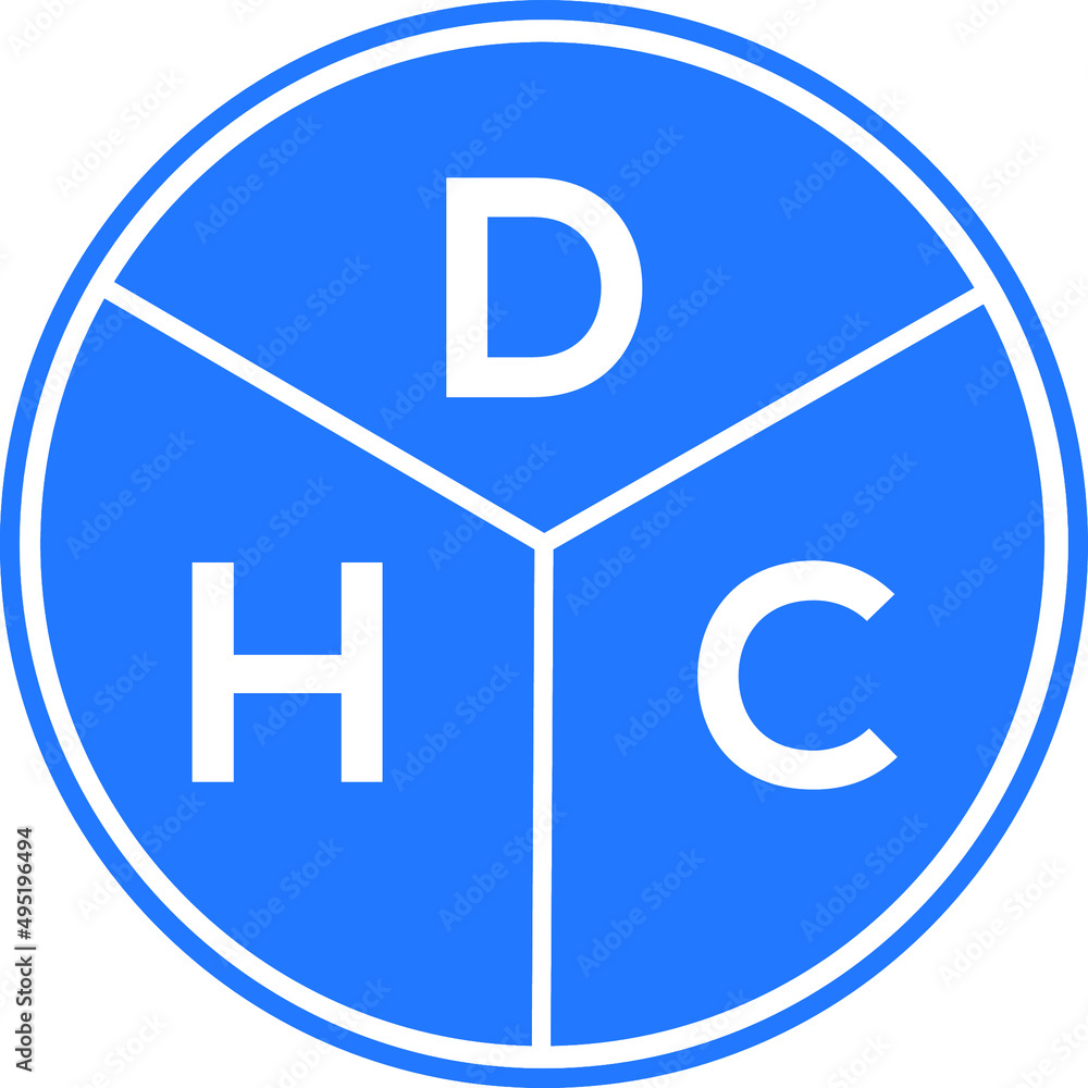 DHC letter logo design on white background. DHC creative initials letter logo concept. DHC ...