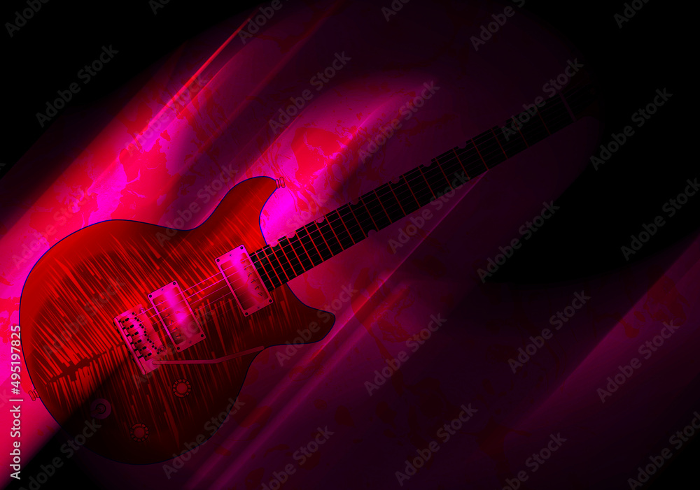 Red Abstract Guitar Background Stock Illustration | Adobe Stock