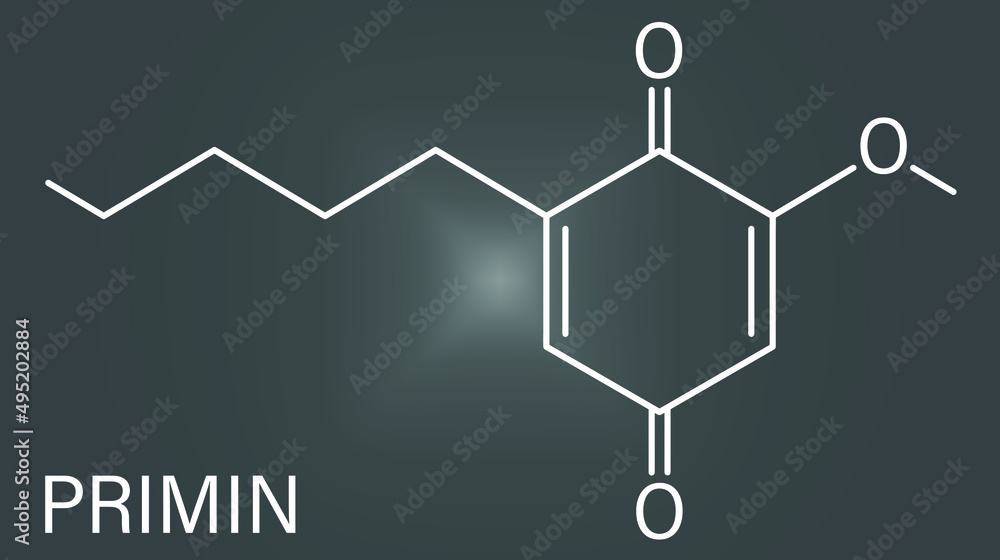 Primin primrose plant allergen molecule. Skeletal formula. Stock Vector ...