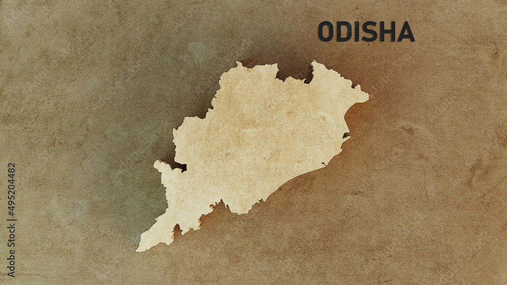 Odisha Map 3d Rendered Illustration Stock Illustration | Adobe Stock