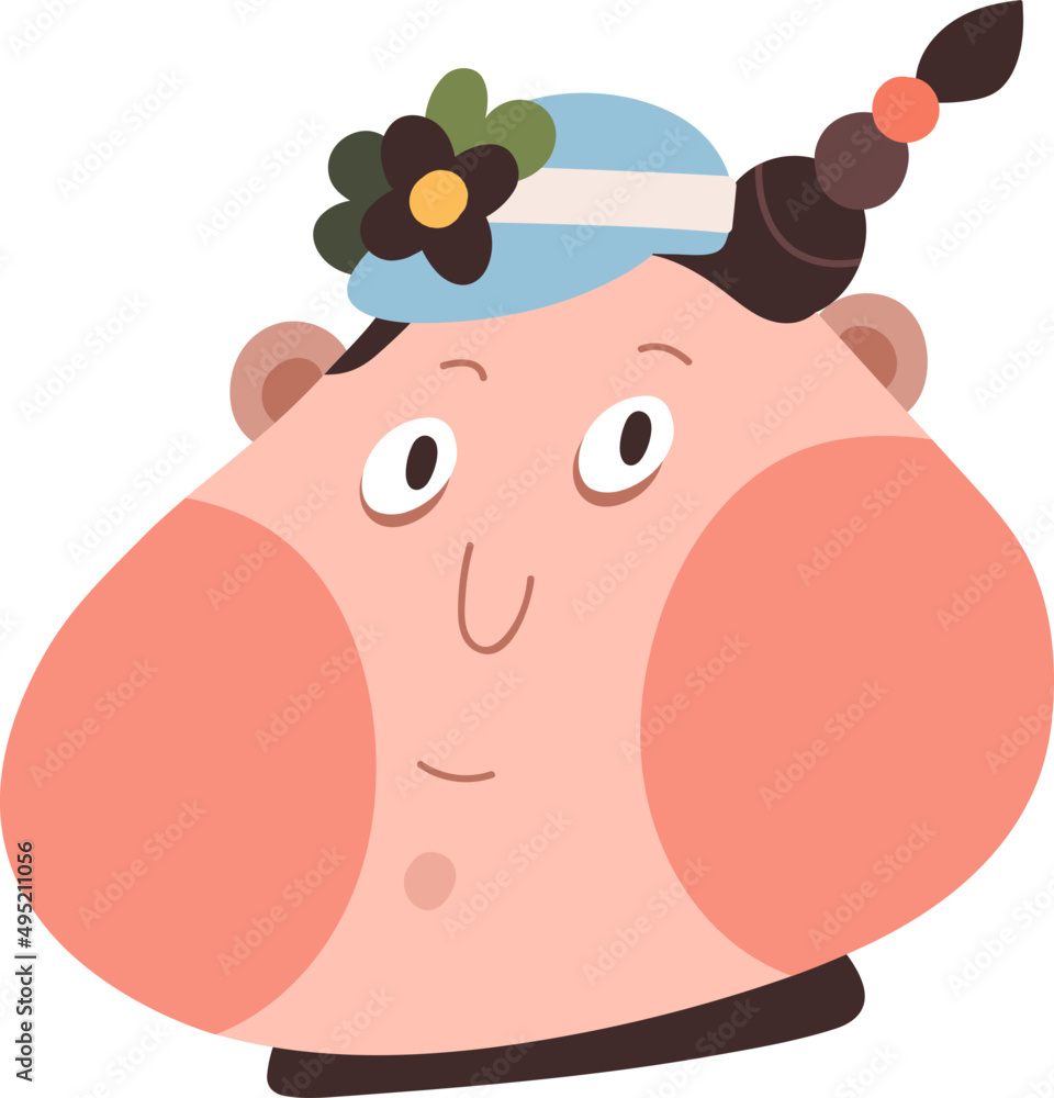 Cute Funny Man Face Icon Cartoon Illustration Stock Vector | Adobe Stock