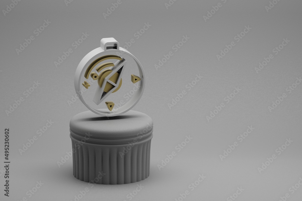 Beautiful abstract illustrations Compass symbol icons on a column and ...