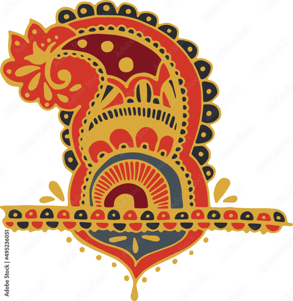 Ethnic Mehndi Ornament Design Hand Drawn Element Stock Vector Adobe Stock