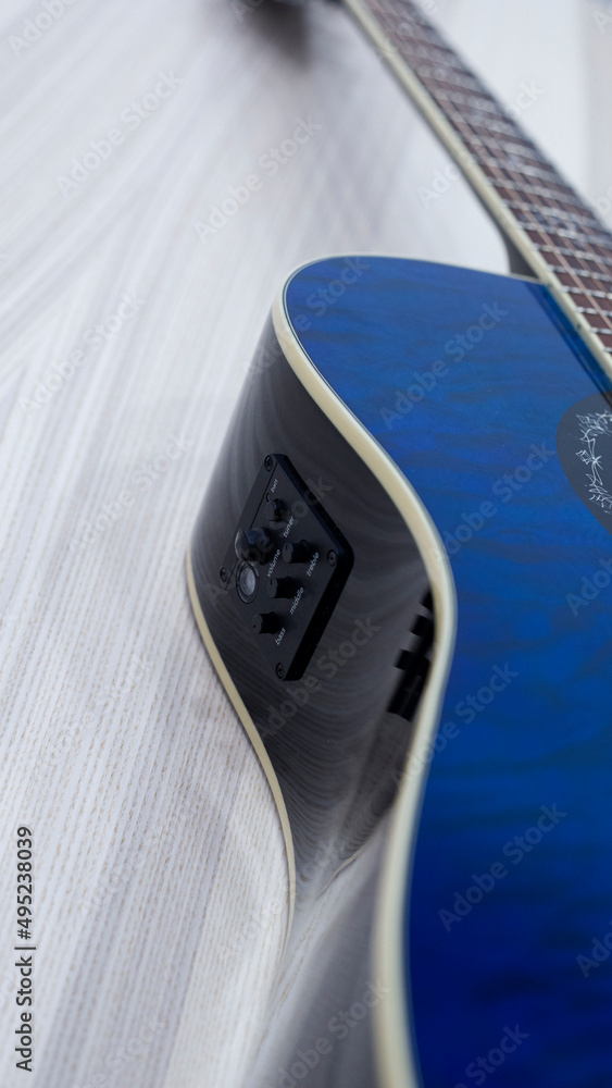 curved part of the guitar with buttons Stock Photo | Adobe Stock