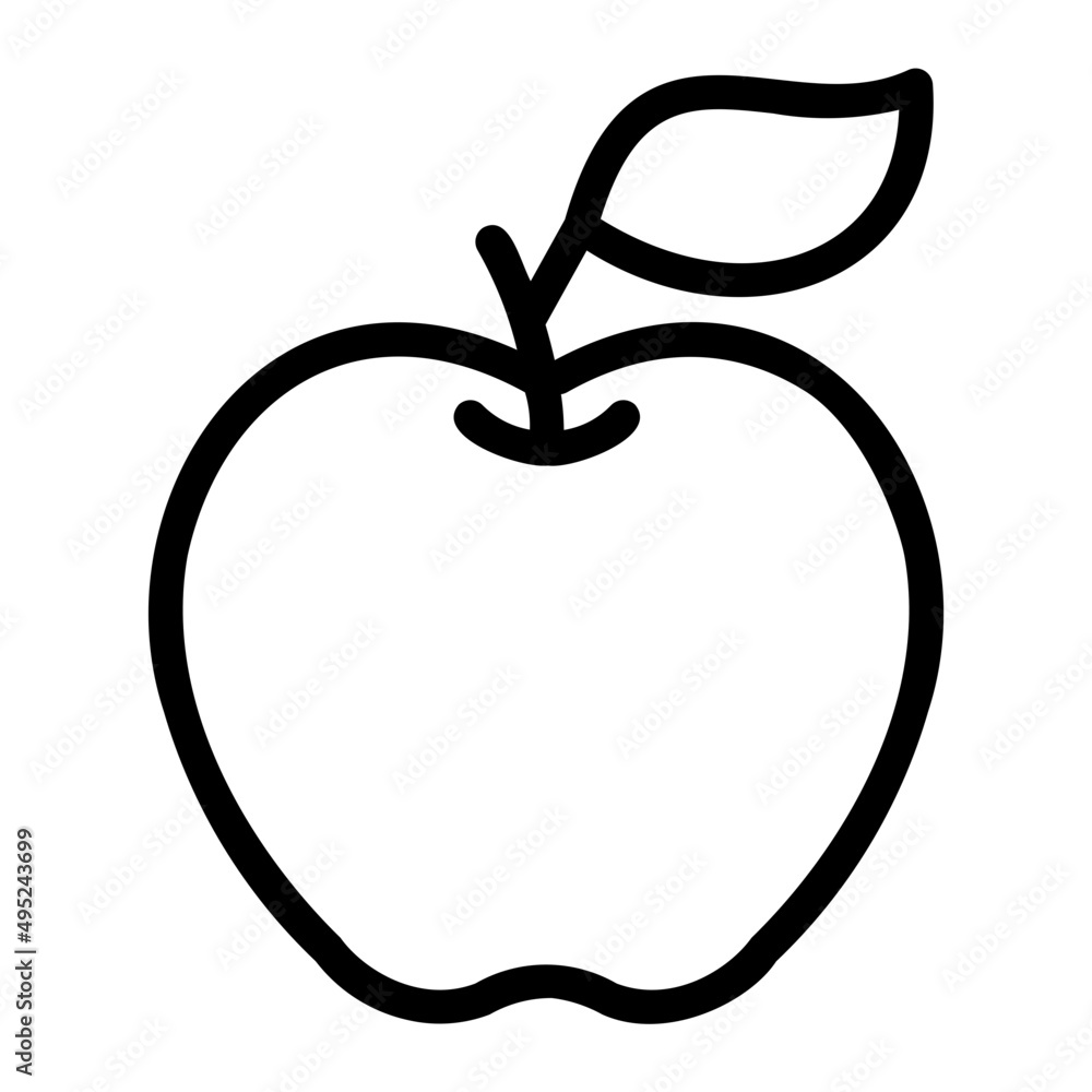 apple outline icon Stock-Vektorgrafik | Adobe Stock