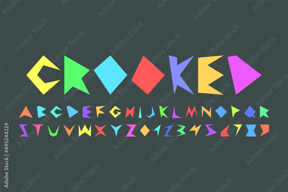 Colorful creative font. Trendy english alphabet. Funky latin letters ...