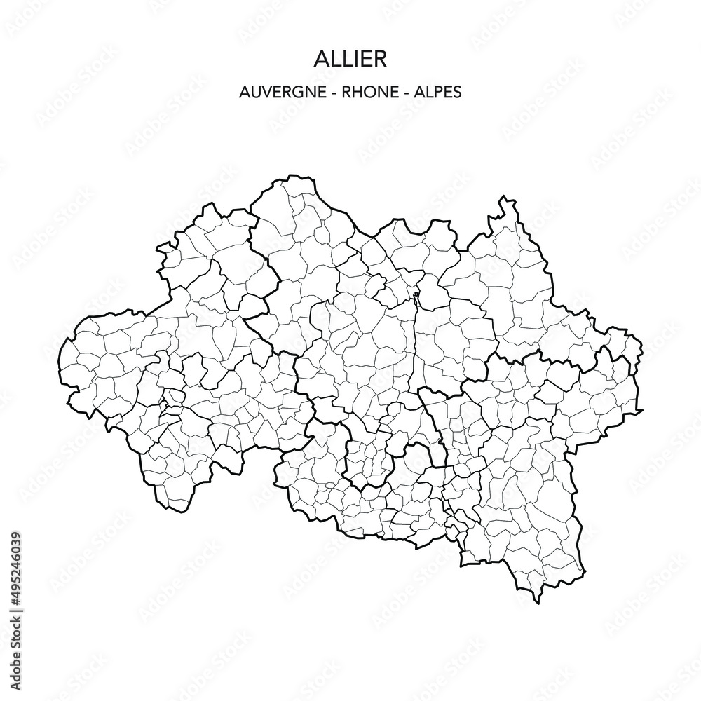 Vector Map of the Geopolitical Subdivisions of the French Department of ...