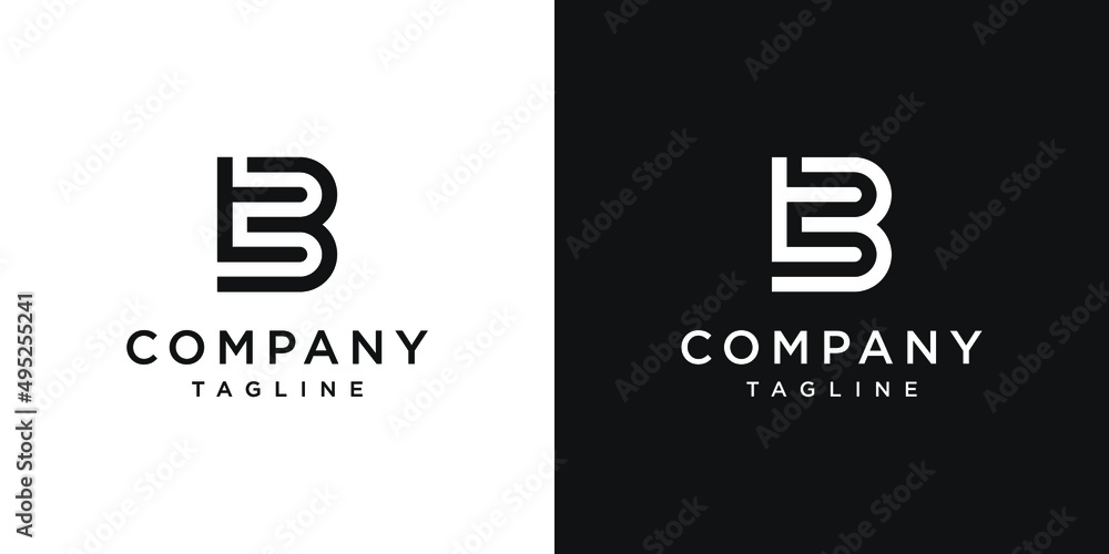 Creative letter bt monogram logo design icon template white and black ...