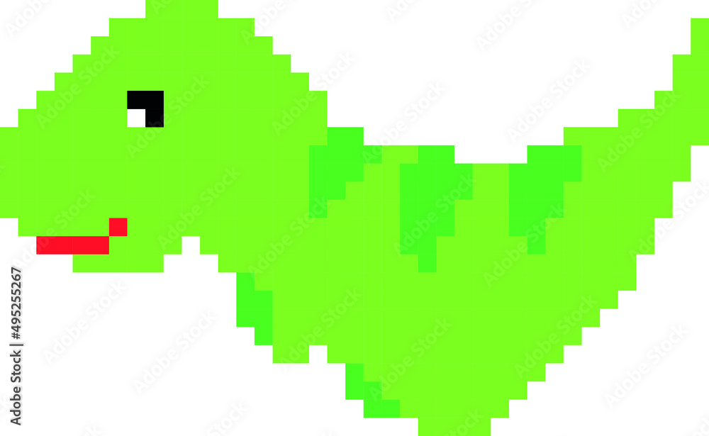 Dinosaur Vector illustration. pixel art. Stock Vector | Adobe Stock