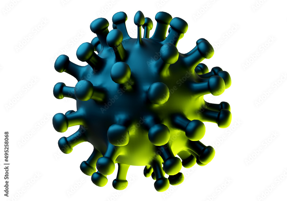 Medical illustration of a disease virus cell or bacteria germ ...