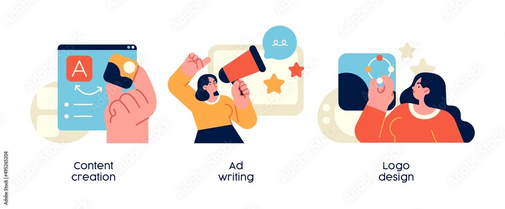 Effective work and creative process abstract concept vector ...