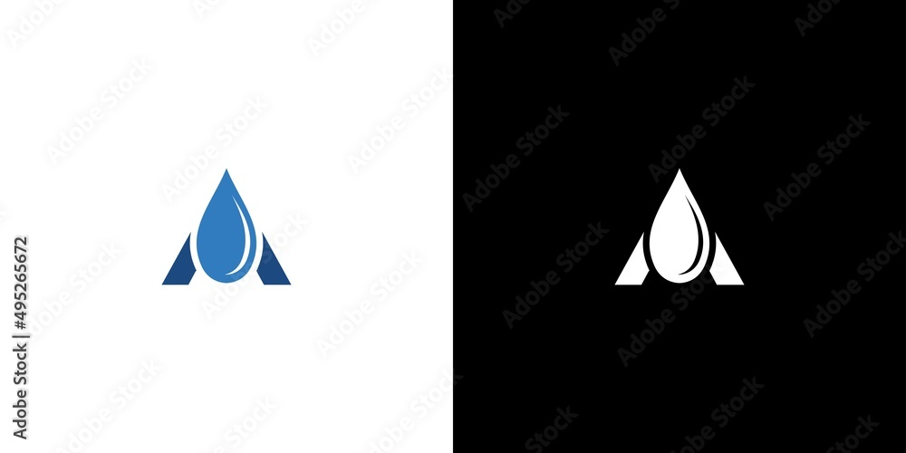Unique and modern initial A water logo design Stock Vector | Adobe Stock