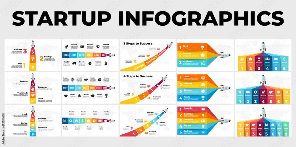 Startup vector infographic. Rocket launch. Presentation slide template ...