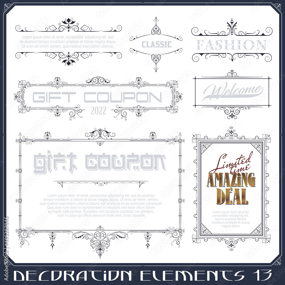 Vector set of calligraphic design elements and page decor. Stock Vector ...