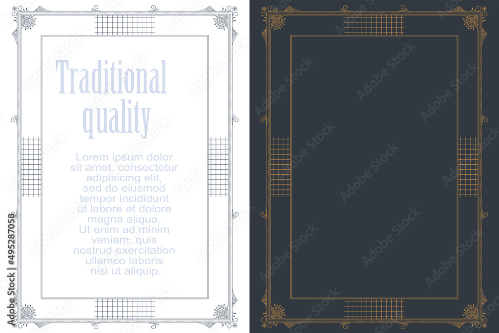 Luxury vector frame in ancient style for flyer, invitations or greeting ...