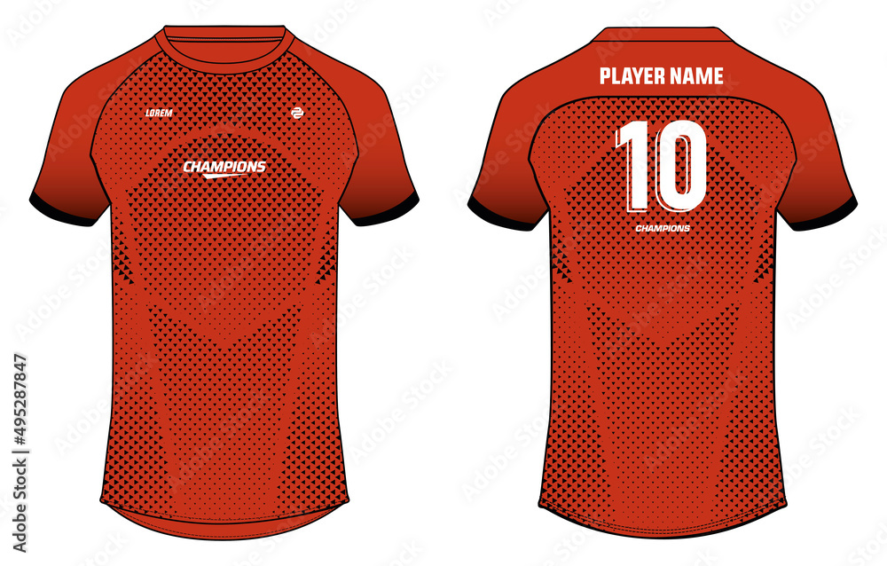 Sports jersey t shirt design flat sketch vector illustration, Abstract ...