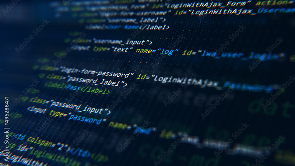 Code Html Php Web Programming Source Code Abstract Code Background 3d Rendering Stock 3147