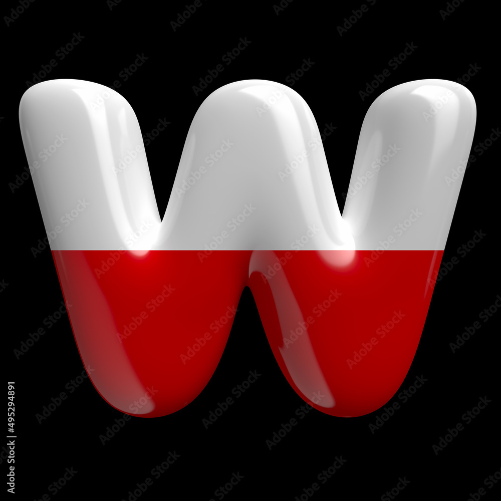 Poland flag letter W - Capital 3d polish font - suitable for Poland ...