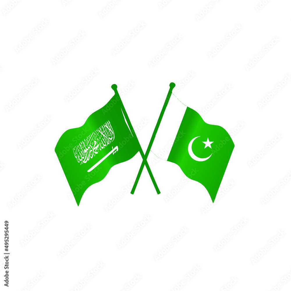 Saudi Arabia and Pakistan Flag | Saudi Pak Friendship | Vector File ...