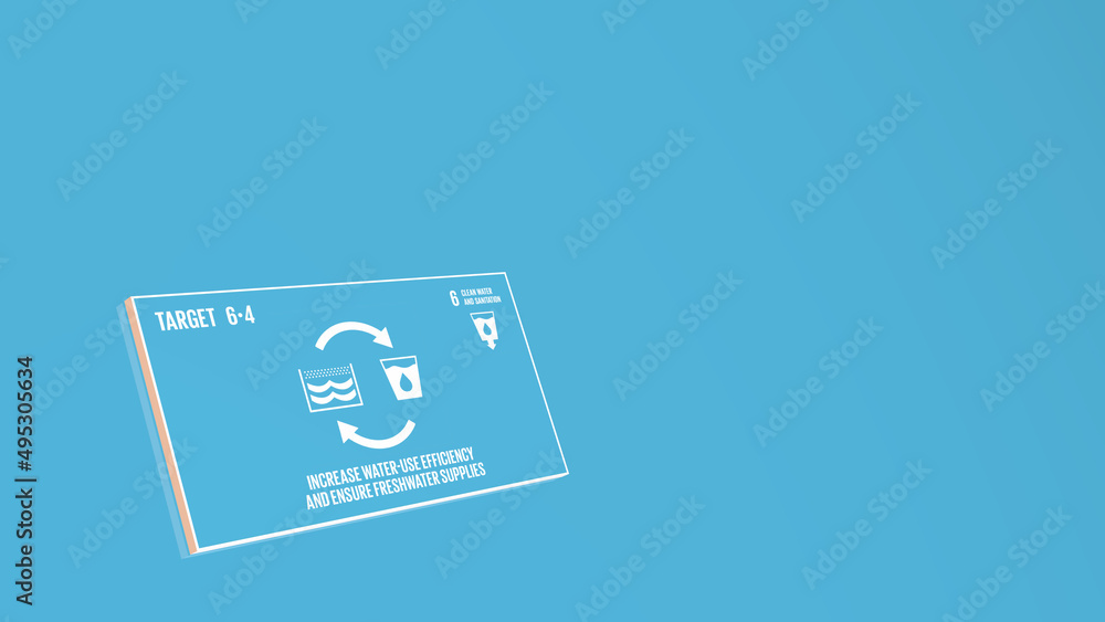 17 Global Goals SDGs Media Card Target 6-4 Clean Water And Sanitation ...