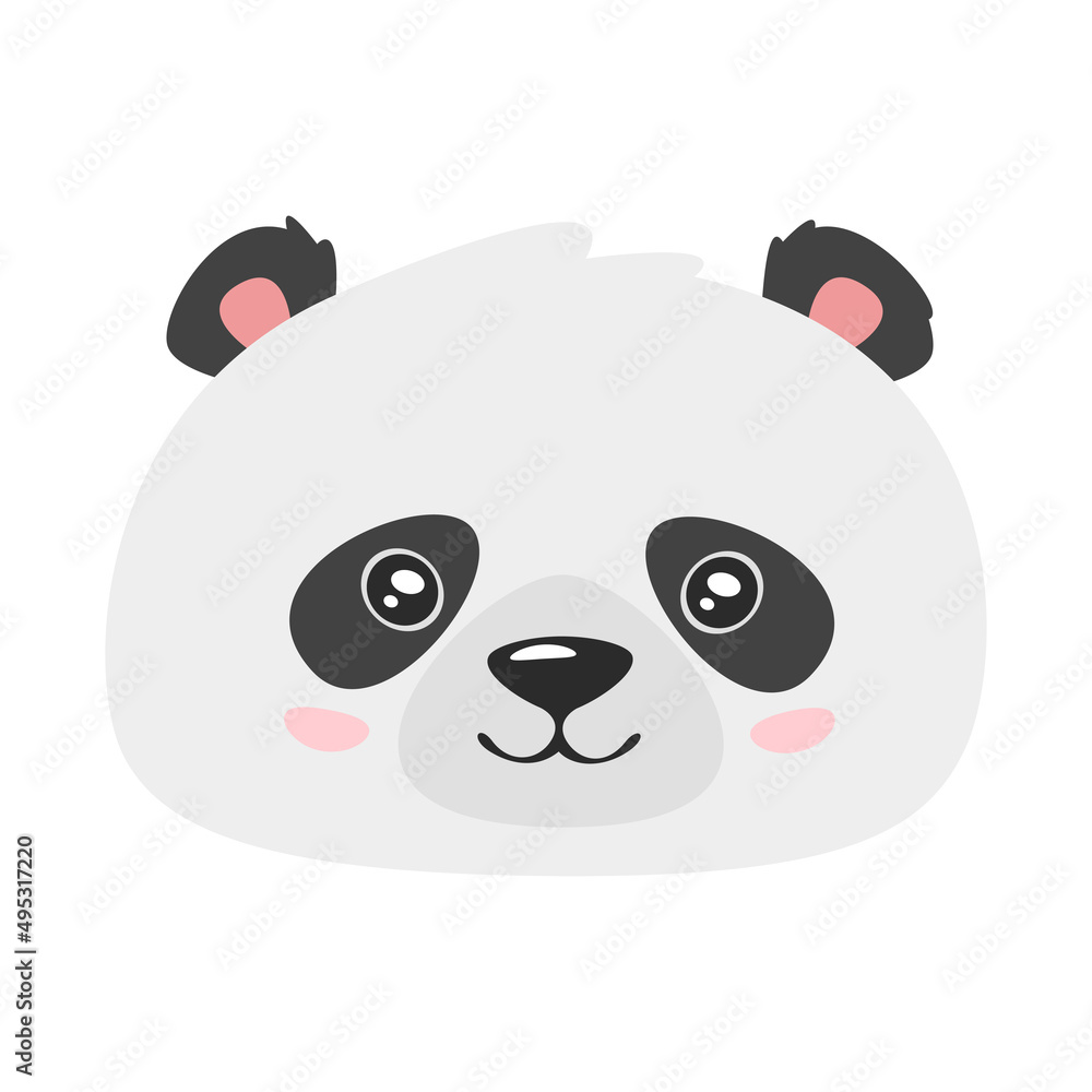 Vector cartoon illustration of a panda isolated Stock Vector | Adobe Stock