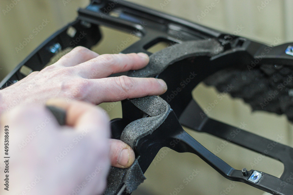 Car tuning.Sound insulation on plastic.Sound and vibration isolation ...