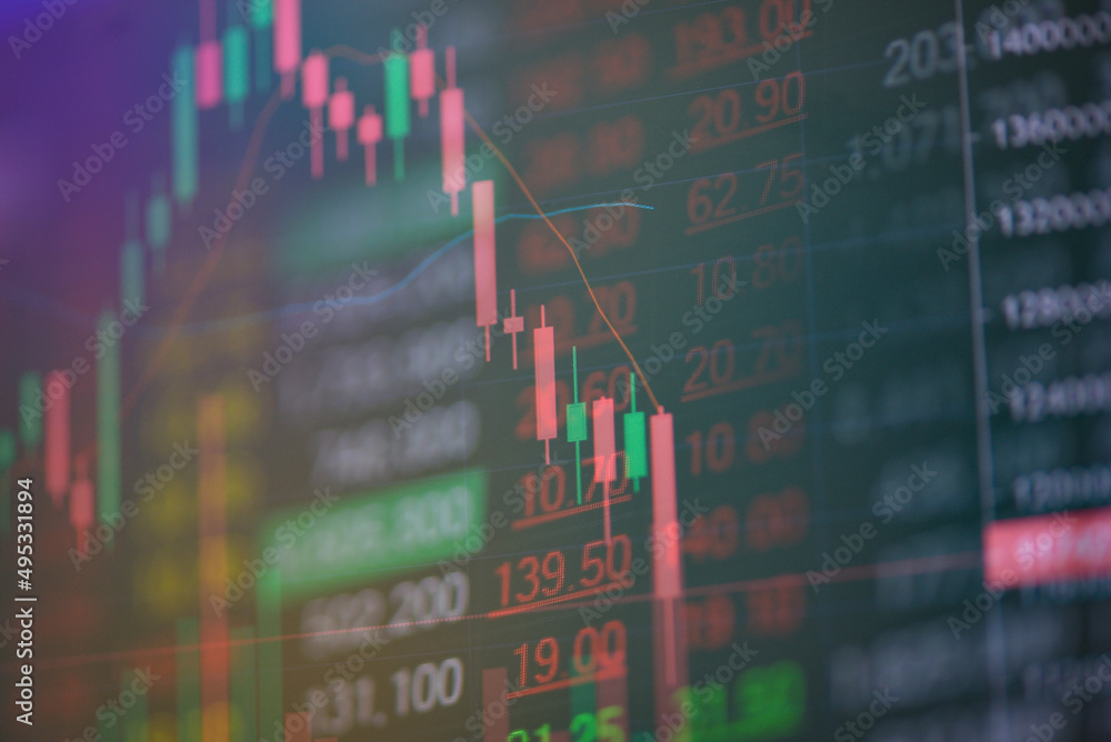 Stock market exchange graph chart, stock trade graph candlestick ...