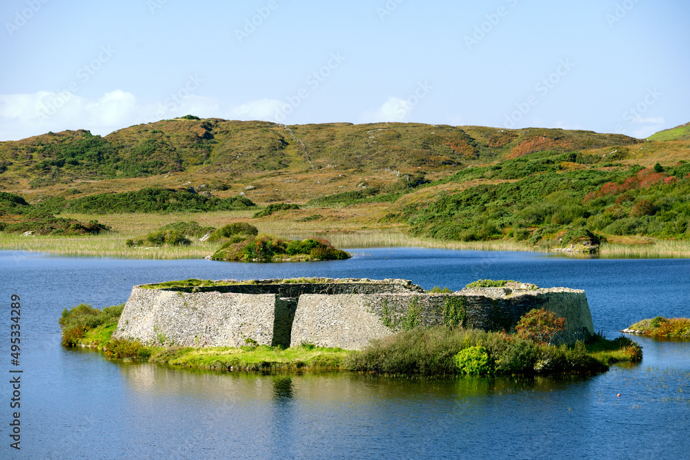 Doon Fort prehistoric stone cashel caiseal or dun. Pre Christian refuge ...