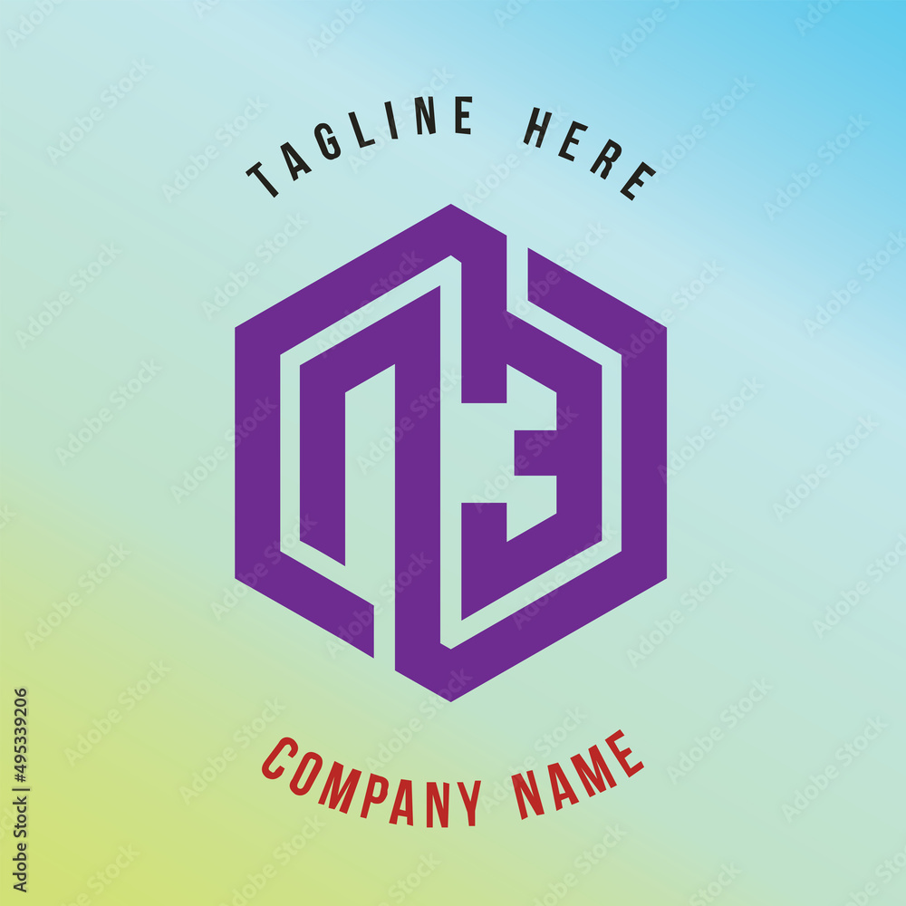 N3 lettering logo is simple, easy to understand and authoritative Stock ...