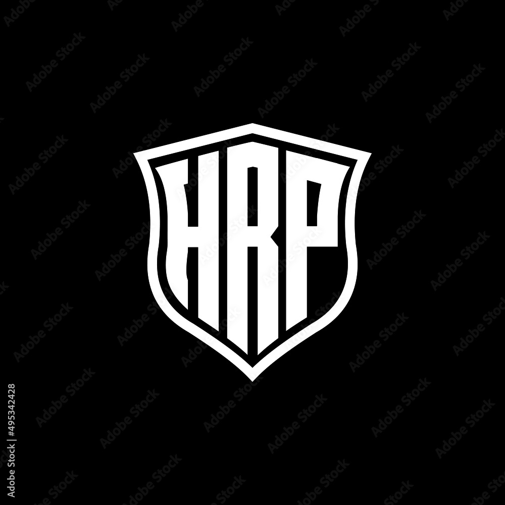 HRP letter logo design with black background in illustrator, vector ...